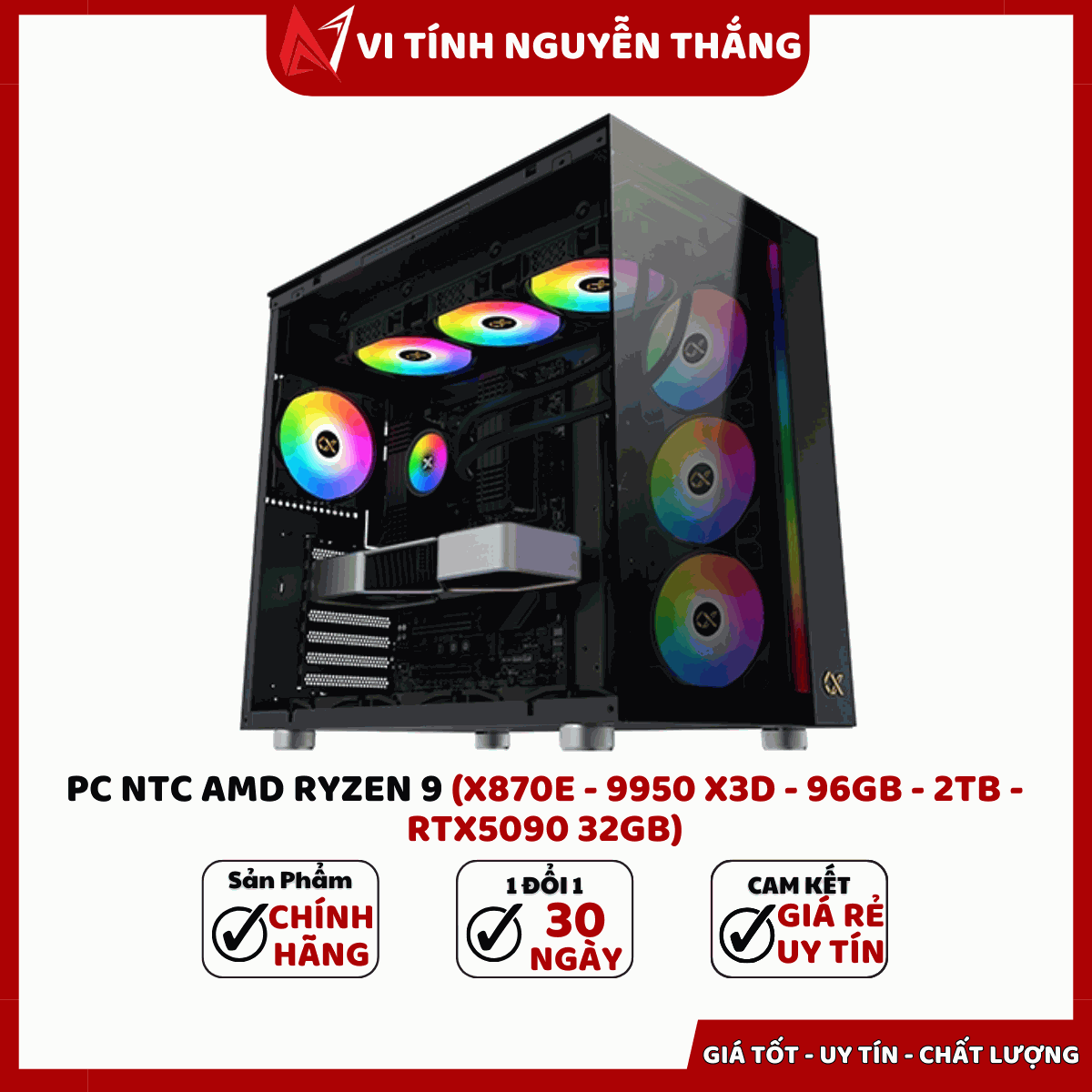 PC NTC AMD RYZEN 9 (MSI X870E - 9950 X3D - 96GB - 2TB - RTX5090 32GB)