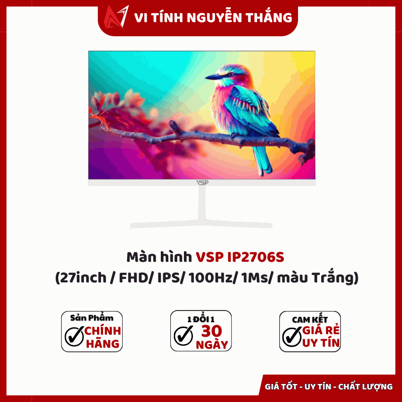 Màn Hình VSP IP2706S 27inch | IPS FHD 100Hz 1ms Màu Trắng