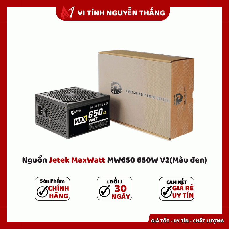 Nguồn Jetek MaxWatt MW650 650W V2(Màu đen)
