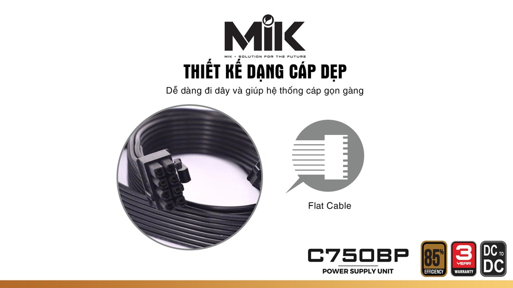 Nguồn Máy Tính Mik C750B 750W Plus Bronze
